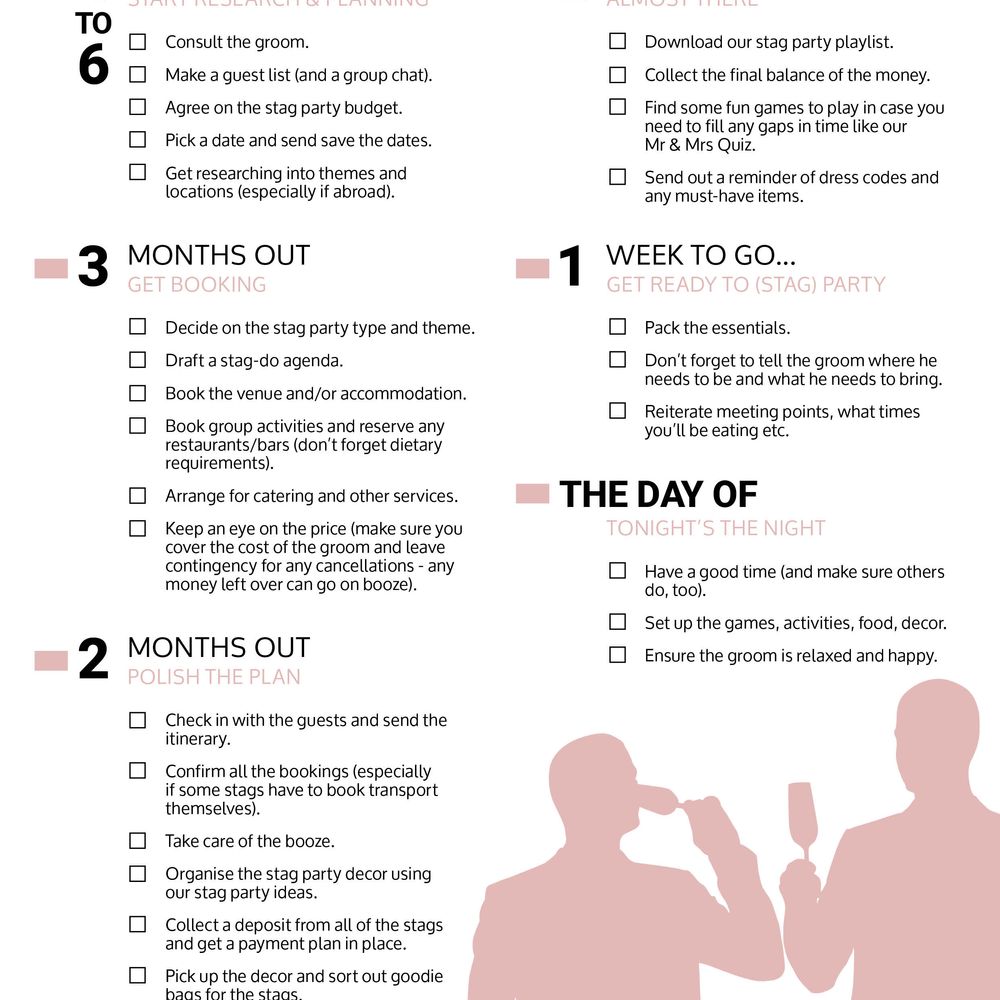 The Ultimate Stag Do Checklist - Plan A Stag Party In 27 Steps