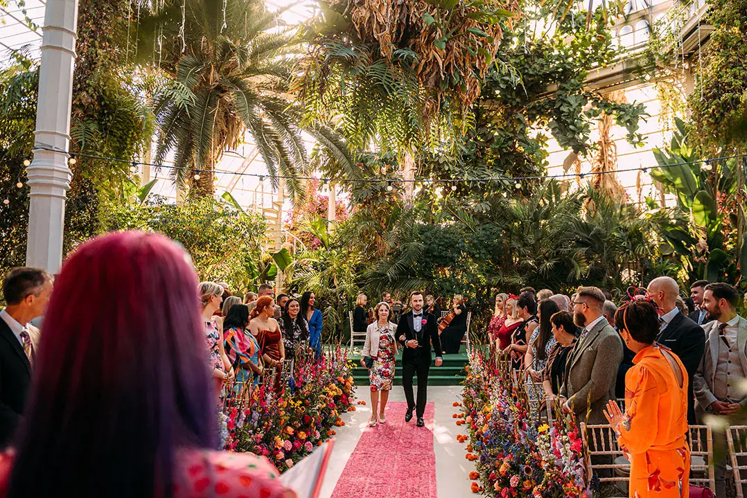 Sefton Park Palm House Wedding With Bright Flowers & Decorations