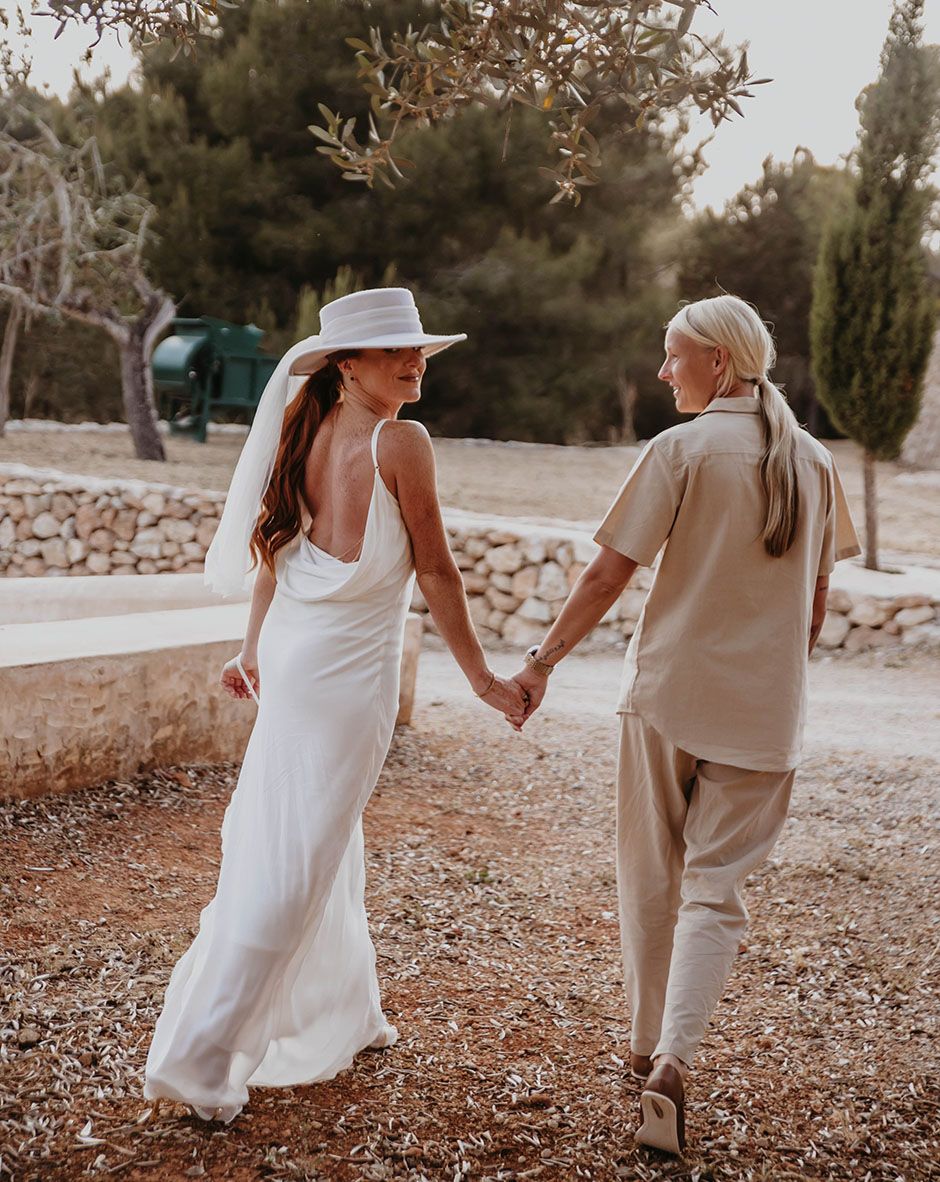 Rustic Outdoor Destination Wedding At Can Frare Villa Ibiza With Bridal Hat