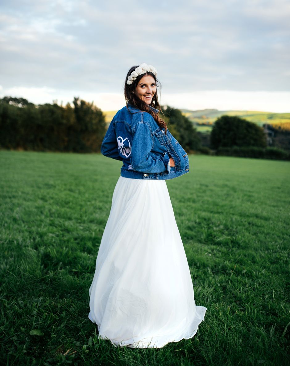 Wedding Denim Jacket Bridal Coverup - Rock My Wedding