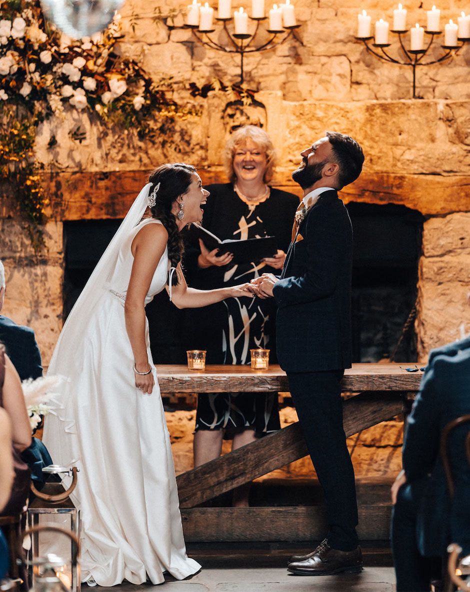 October Wedding with Autumnal Flowers & Glitter Balls at Cripps Barn