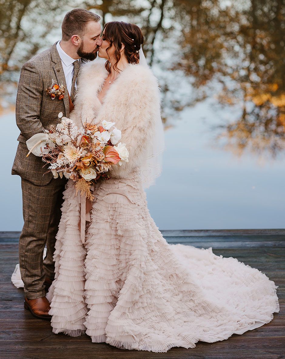 Boho Autumnal Wedding At Styal Lodge With Velvet Bridesmaid Dresses & Sweetheart Table