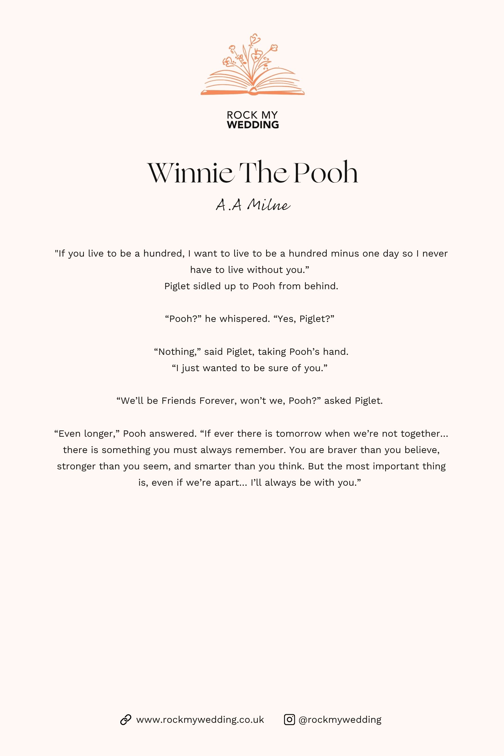 Winnie The Pooh Wedding Reading by A. A. Milne